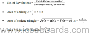 Mathematics Formulas ICSE Class 10 Chapter Wise