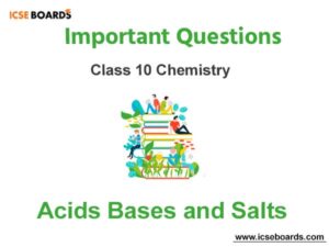 Acids Bases and Salts Class 10 Important Questions ICSE Free PDF