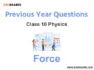 Previous Year Questions ICSE Class 10 Physics Force