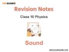 Notes Sound ICSE Class 10 Physics