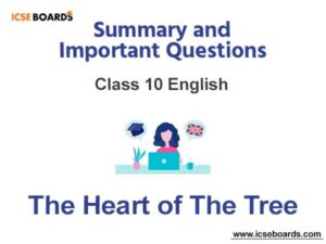 The Heart of the Tree summary and Important Questions for Class 10