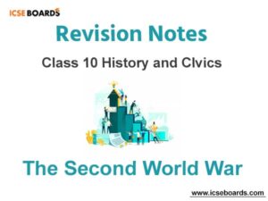 Notes The Second World War ICSE Class 10 History And Civics